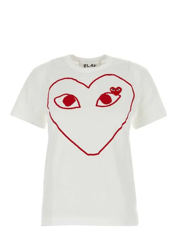 Play Comme Des Garcon Logo-print Cotton T-shirt - White