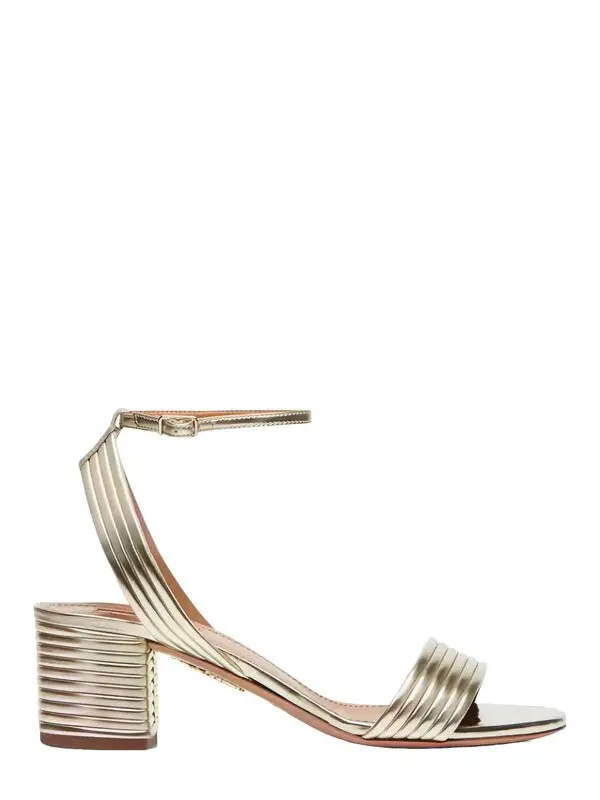 AQUAZZURA 50mm Sundance Leather Sandals - Gold