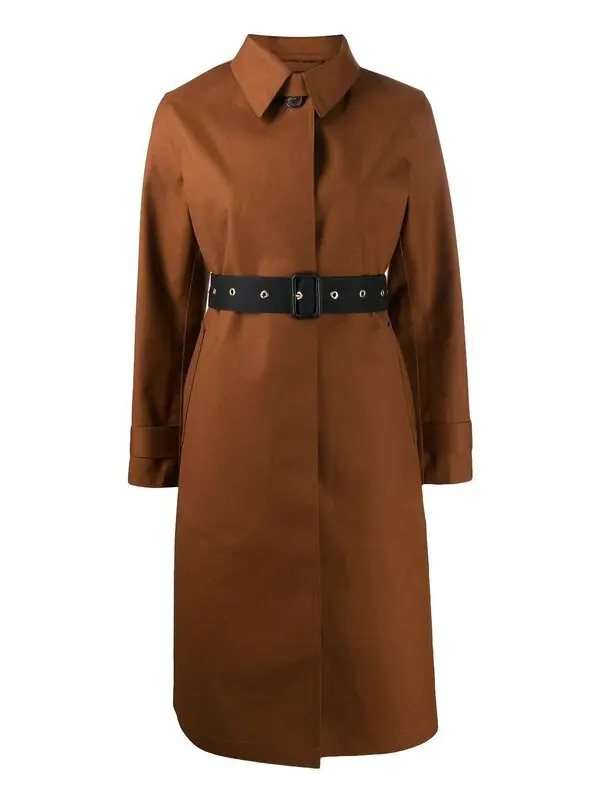 Mackintosh Belted Button Up Trench Coat - Brown