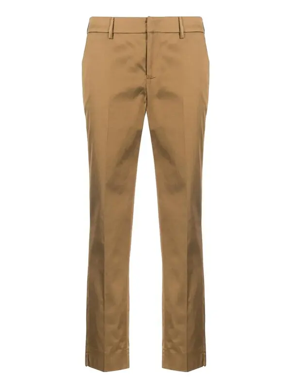 PT TORINO Cropped Slim-fit Trousers - Brown
