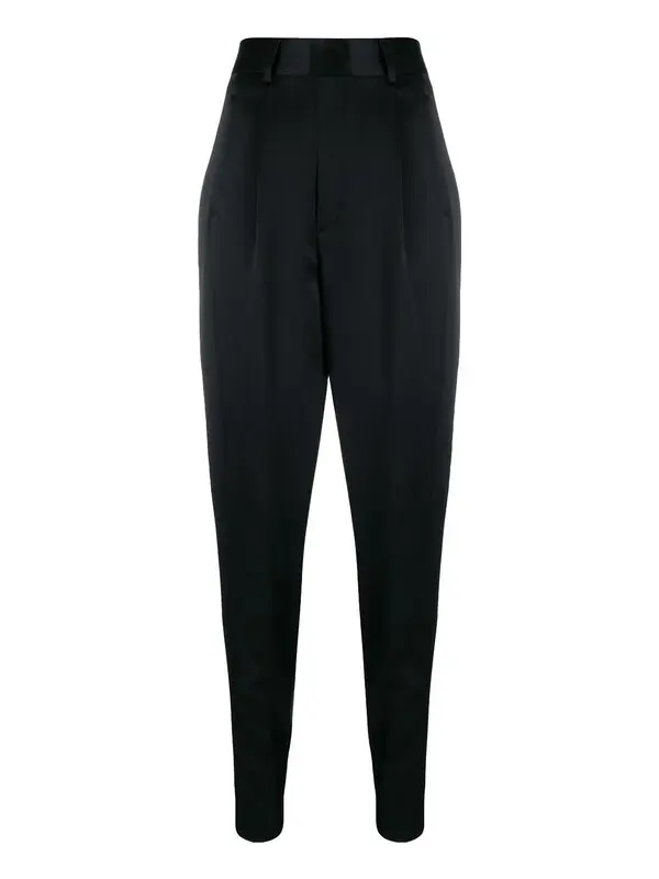 Saint Laurent High-waisted Tapered Trousers - Black