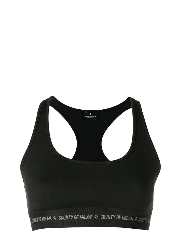 COUNTY OF MILAN Logo Sports Bra - Black