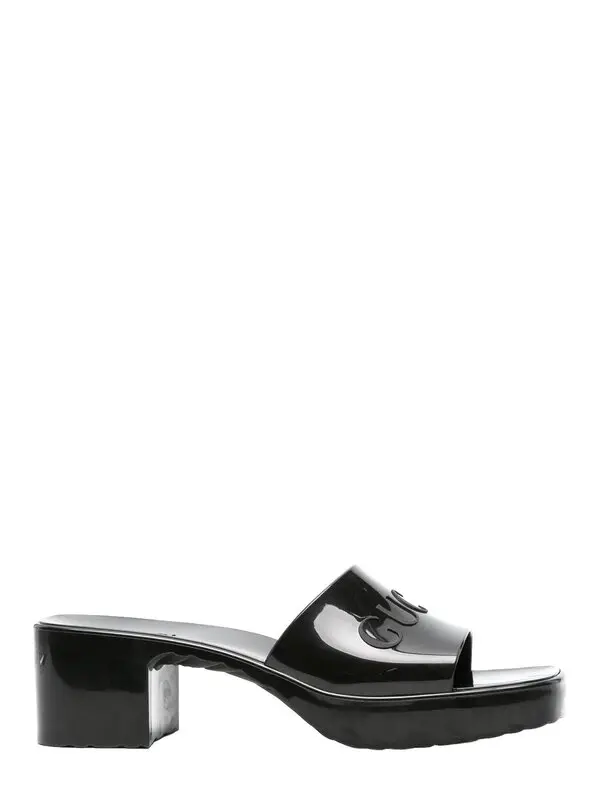 Gucci 60mm Logo-embossed Sandals - Black