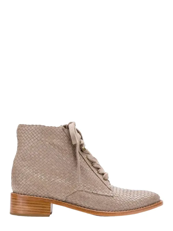 STUDIO CHOFAKIAN Leather Lace-up Boots - Grey