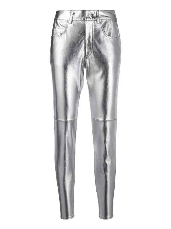 MARANT ETOILE Wayne Cropped Skinny Trousers - Silver
