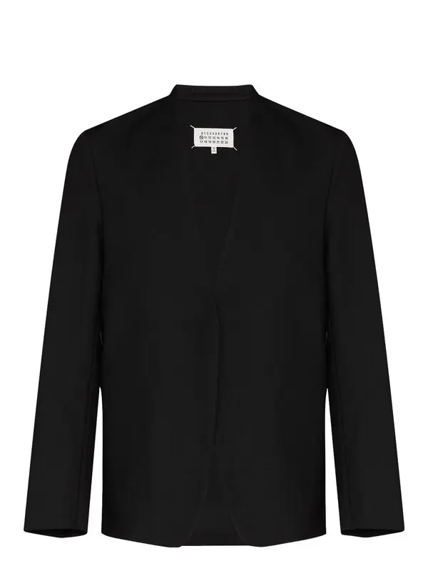 MAISON MARGIELA Collarless Single-breasted Blazer - Black