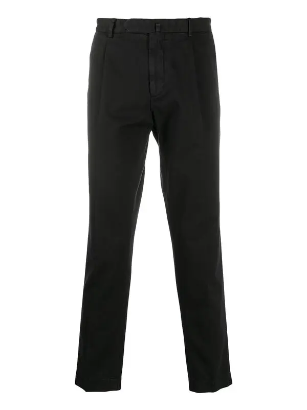 DELL'OGLIO Mid-rise Chino Trousers - Black