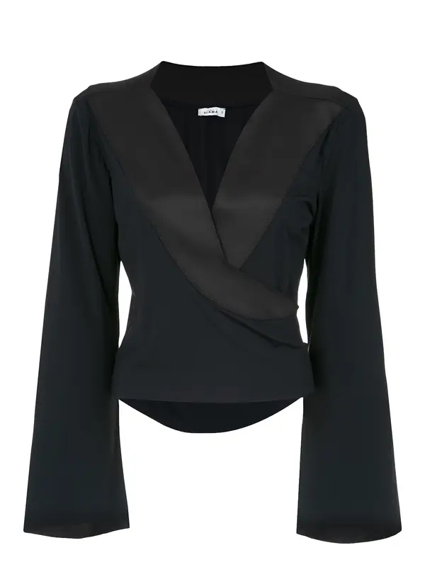 AMIR SLAMA Wrap Blouse - Black