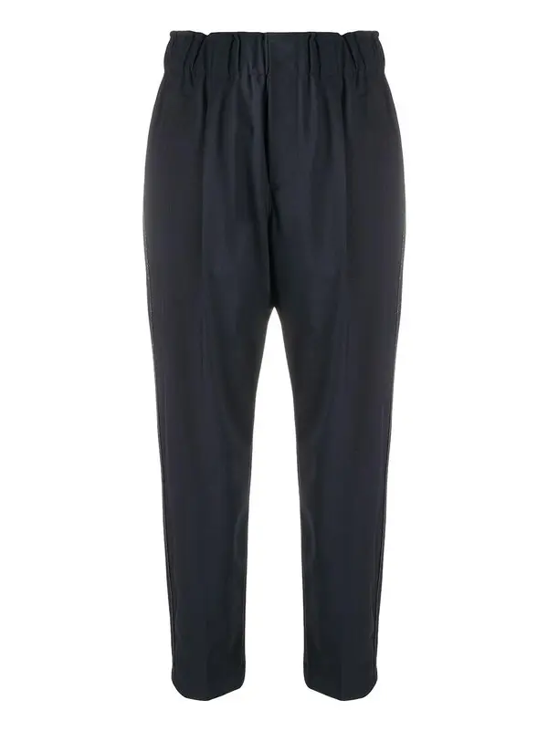 Brunello Cucinelli Side Stripe Cropped Trousers - Blue