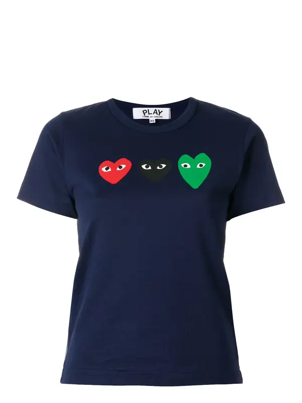 Play Comme Des Garcon Heart Print T-shirt - Blue