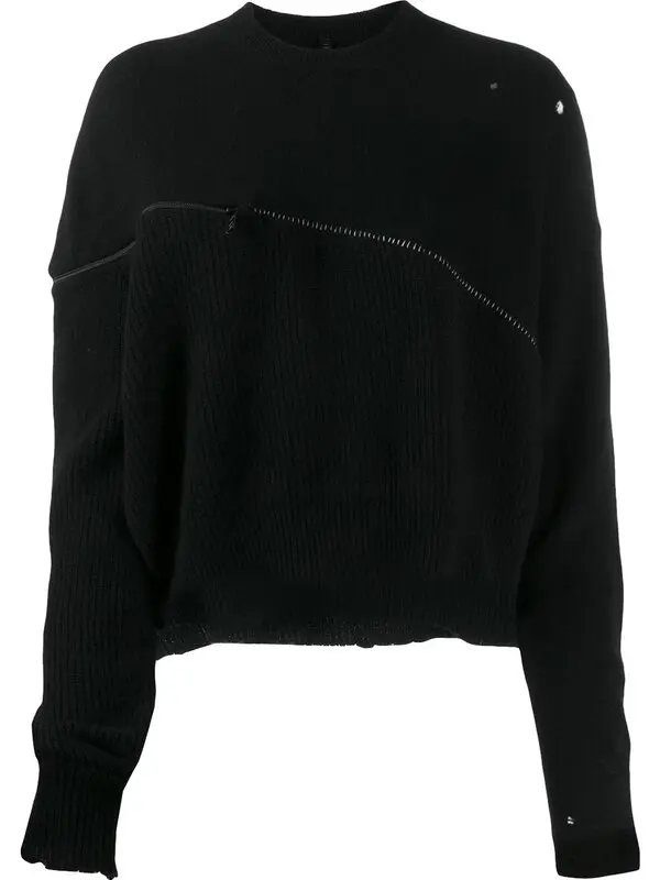 BEN TAVERNITI UNRAVEL PROJECT Oversized Zipped Jumper - Black