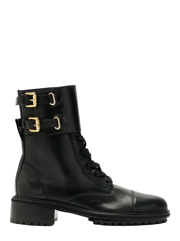 STUDIO CHOFAKIAN Leather Combat Boots - Black