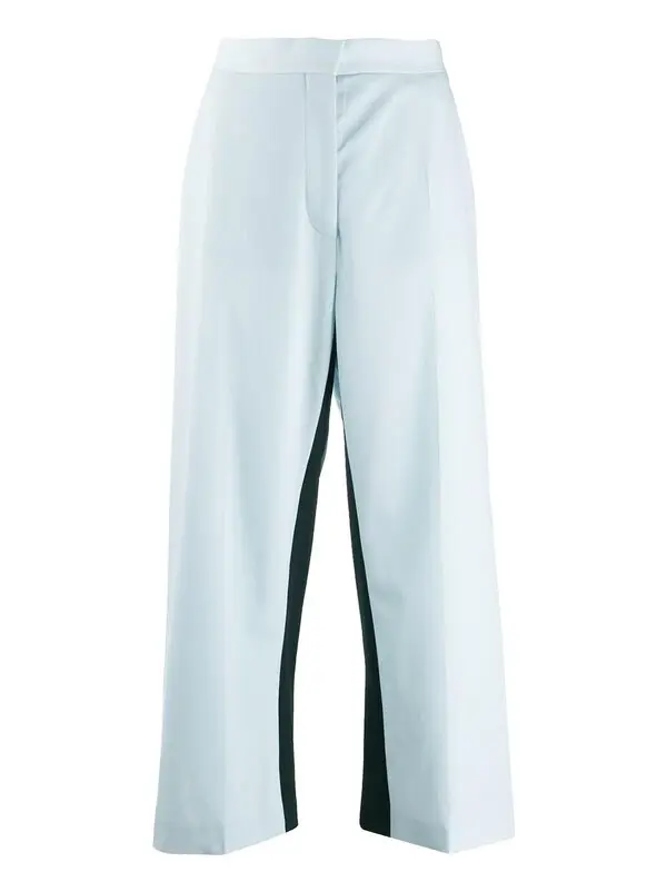 Stella McCartney Tracy Cropped Wide Leg Trousers - Blue
