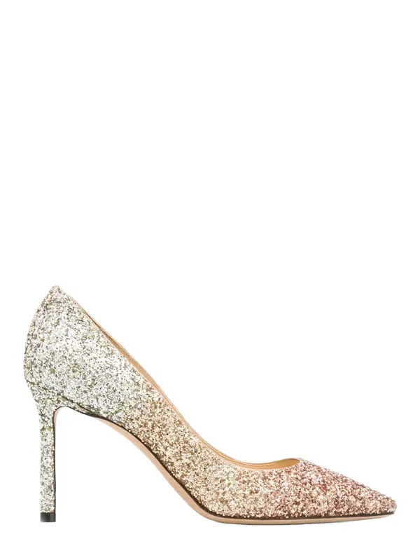 JIMMY CHOO 85mm Romy Ombre Glitter Pumps - Gold