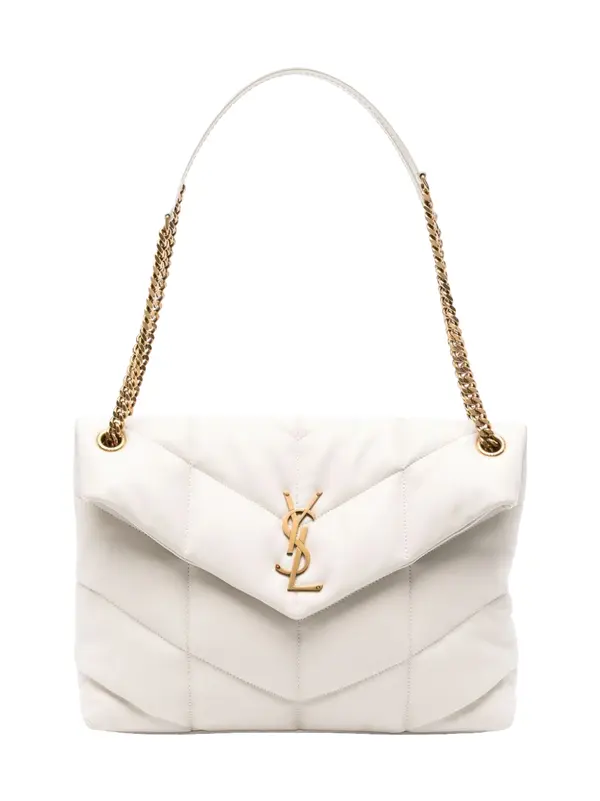 Saint Laurent Loulou Puffer Shoulder Bag - White