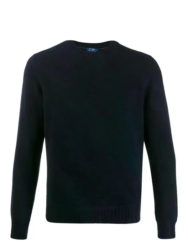 BARBA NAPOLI Round Neck Cashmere Jumper - Blue