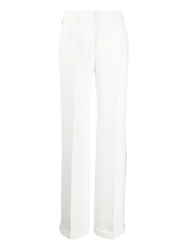 Off-White Contrasting Trim Tailored Trousers - White