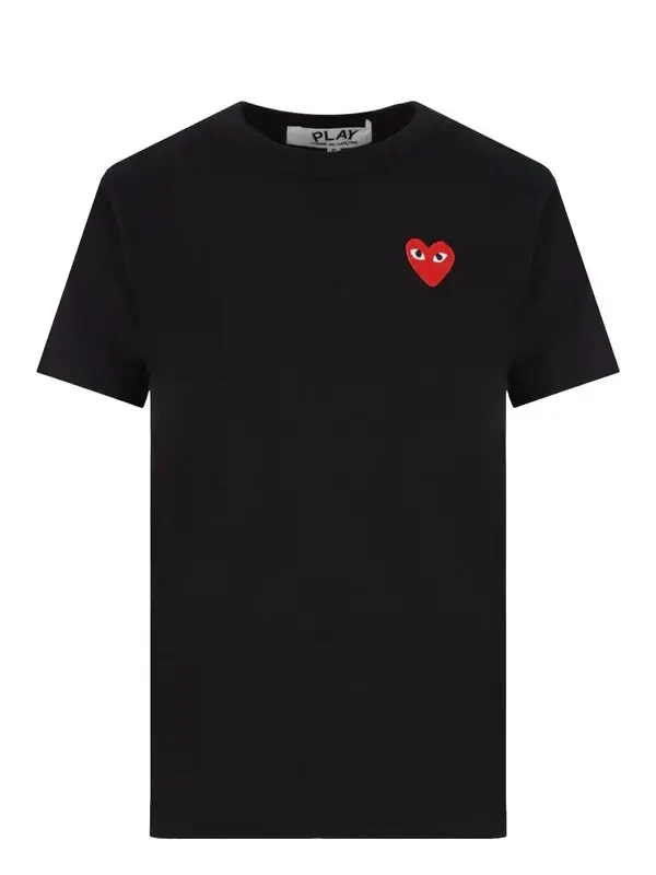 Play Comme Des Garcon Heart Appliqué T-shirt - Black