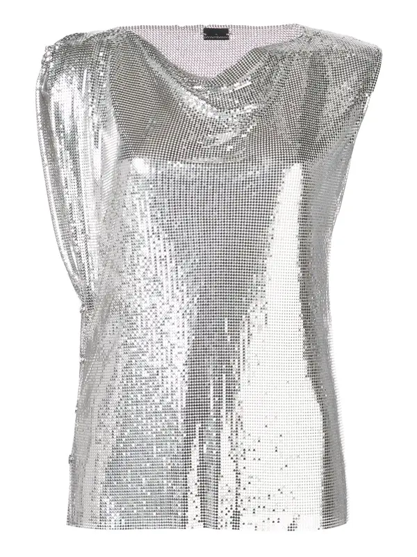 Rabanne Sequin Disco Top - Silver