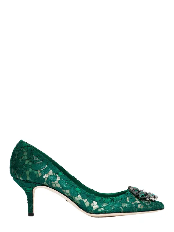 Dolce & Gabbana Rainbow Lace 60mm Brooch-detail Pumps - Green