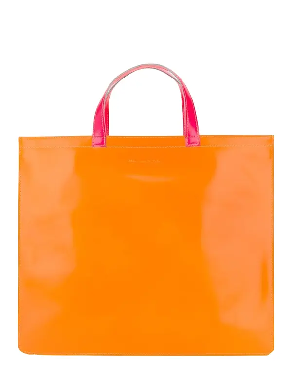 Comme Des Garçons Colour-block Tote Bag - Orange