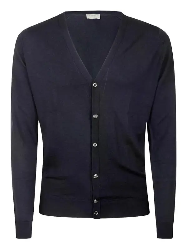 John Smedley V-neck Cardigan - Blue
