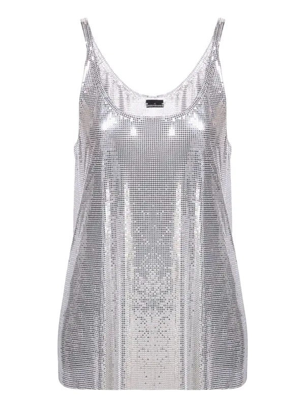 Rabanne Metallic Mesh Tank - Silver