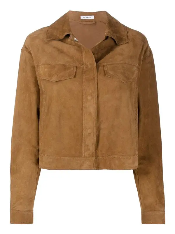 P.a.r.o.s.h Textured Fringed Jacket - Brown