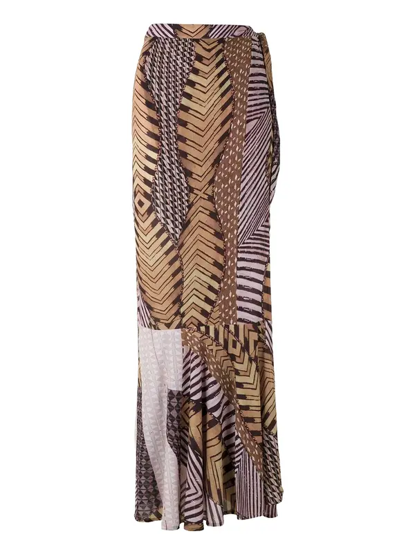 AMIR SLAMA Caminhos Wrap Skirt - Brown