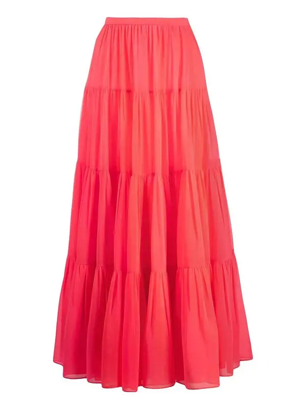 Valentino Garavani Long Tiered Skirt - Pink