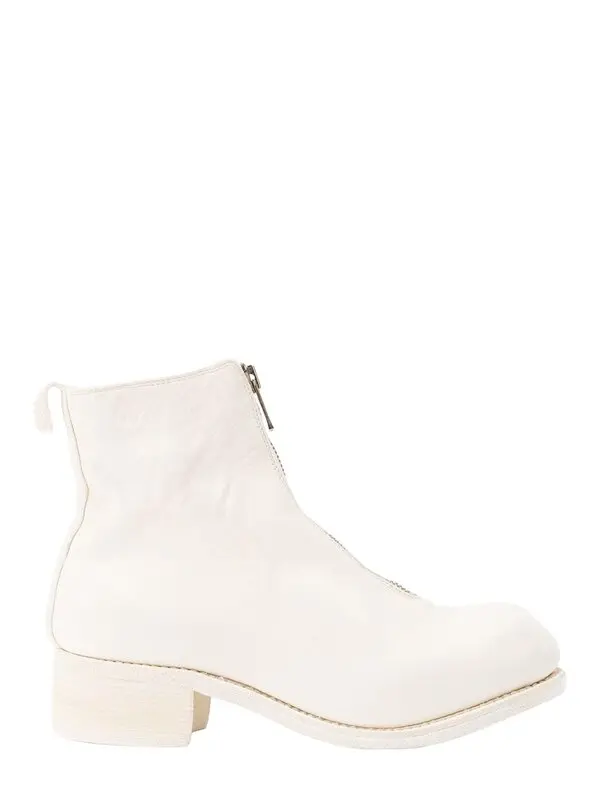 Guidi Zipped Ankle Boots - White