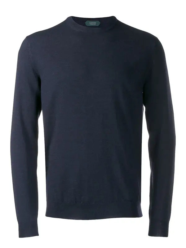 ZANONE Crew-neck Knit Sweater - Blue