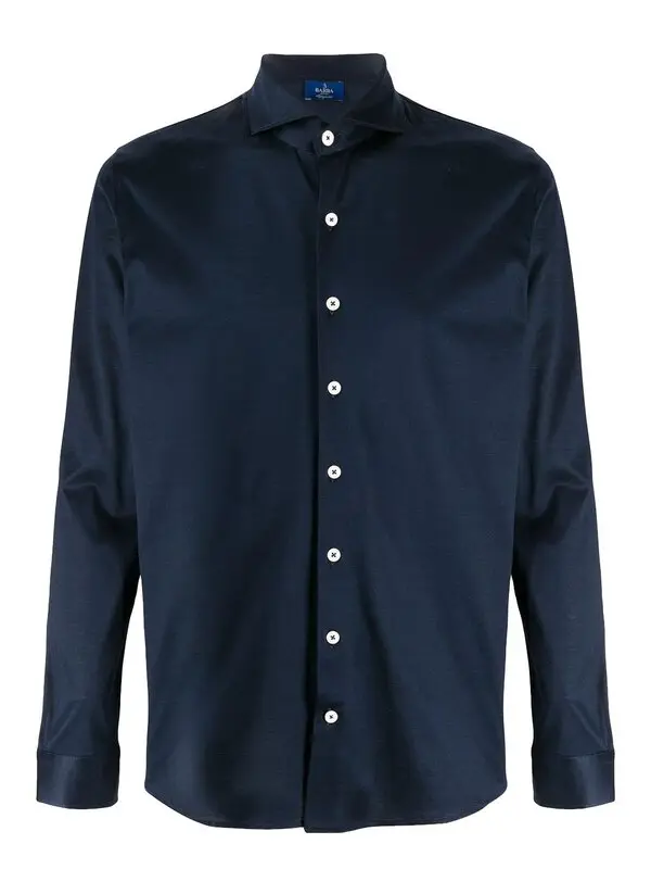 BARBA NAPOLI Spread Collar Shirt - Blue