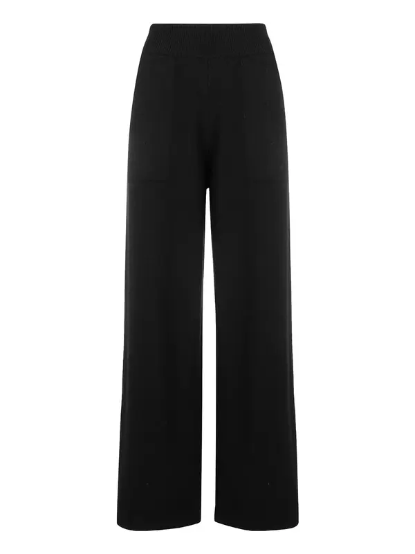 BARRIE Knitted Flared Trousers - Black