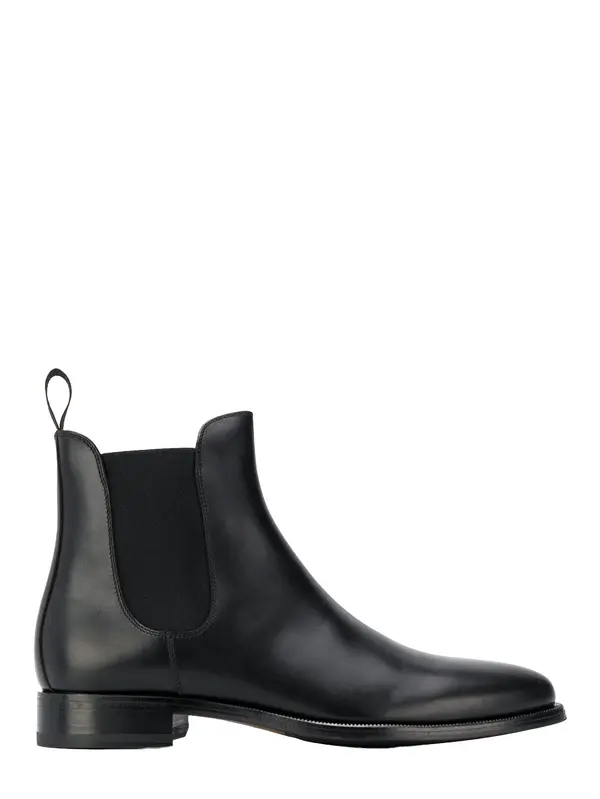 SCAROSSO Leather Chelsea Boots - Black