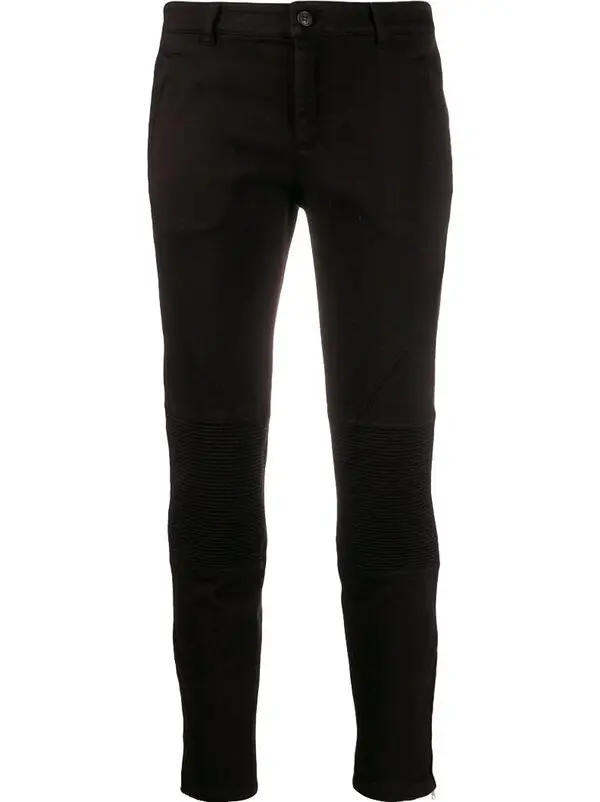 N°21 Ribbed Cropped Skinny Jeans - Black