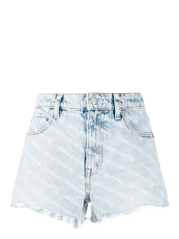 Alexander Wang Bite High-waisted Denim Shorts - Blue