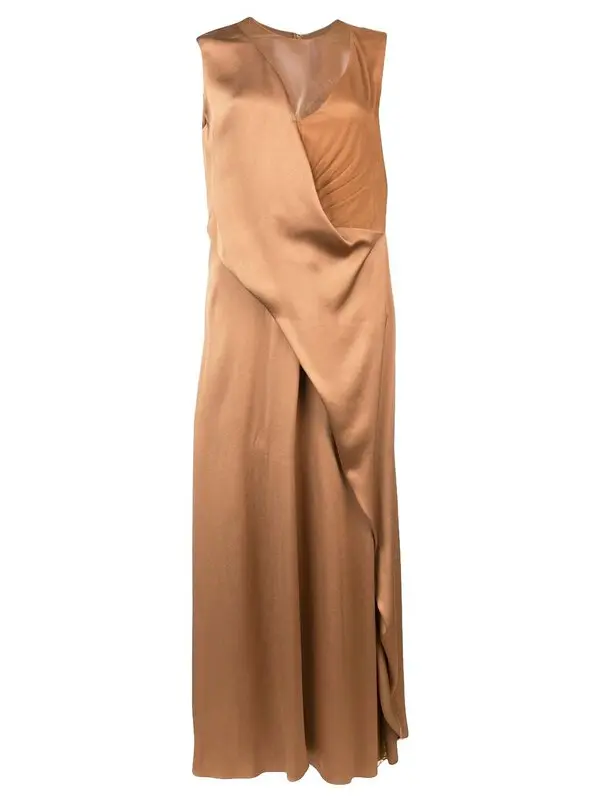 Sies Marjan Draped Long Dress - Brown