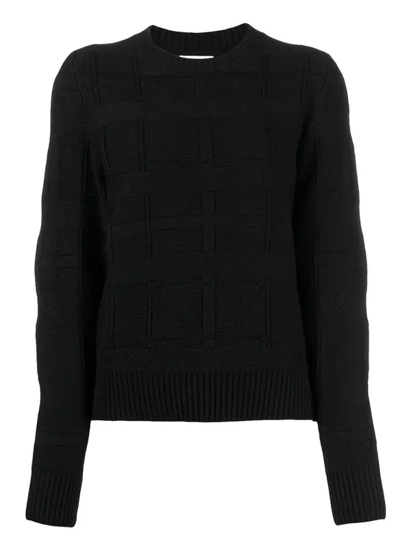 BARRIE Tartan Pattern Jumper - Black
