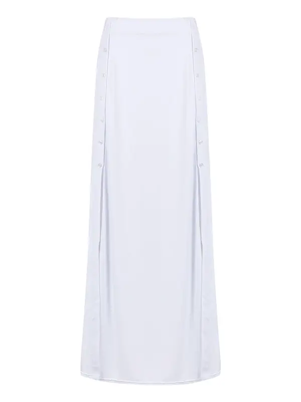 AMIR SLAMA Side Slits Maxi Skirt - White