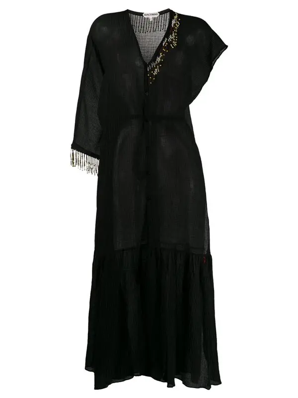 GIACOBINO Bead Embellished Shirt Dress - Black