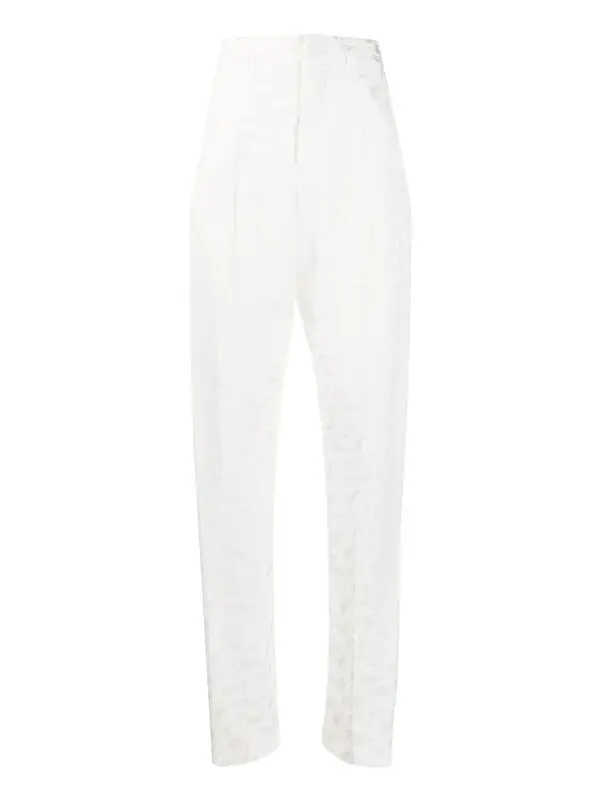 Isabel Marant Geometric Print Tapered Trousers - White