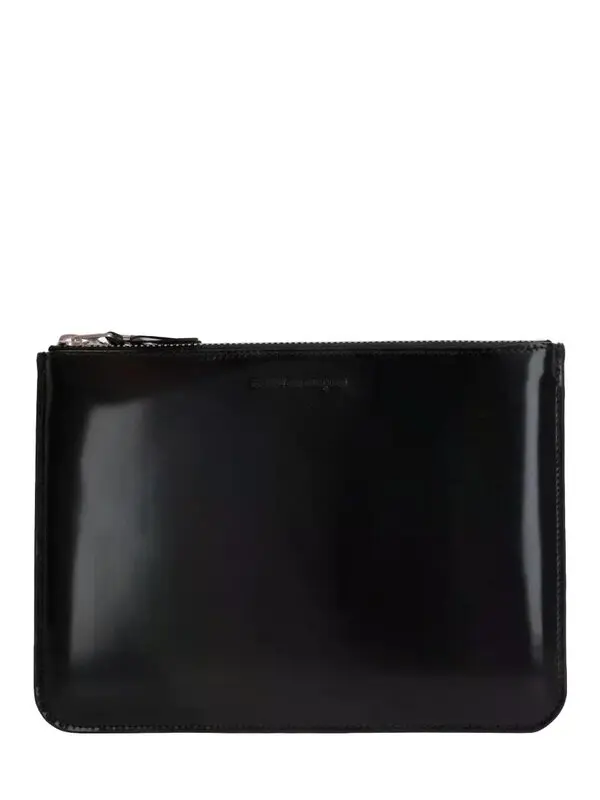 Comme Des Garçons Logo-debossed Clutch - Black