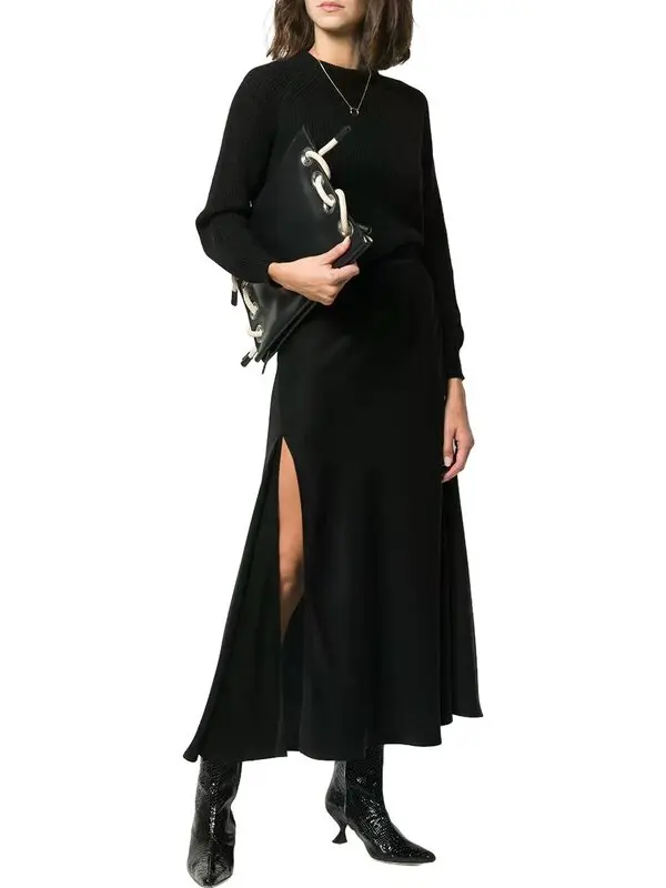 ELLERY Slit Draped Skirt - Black