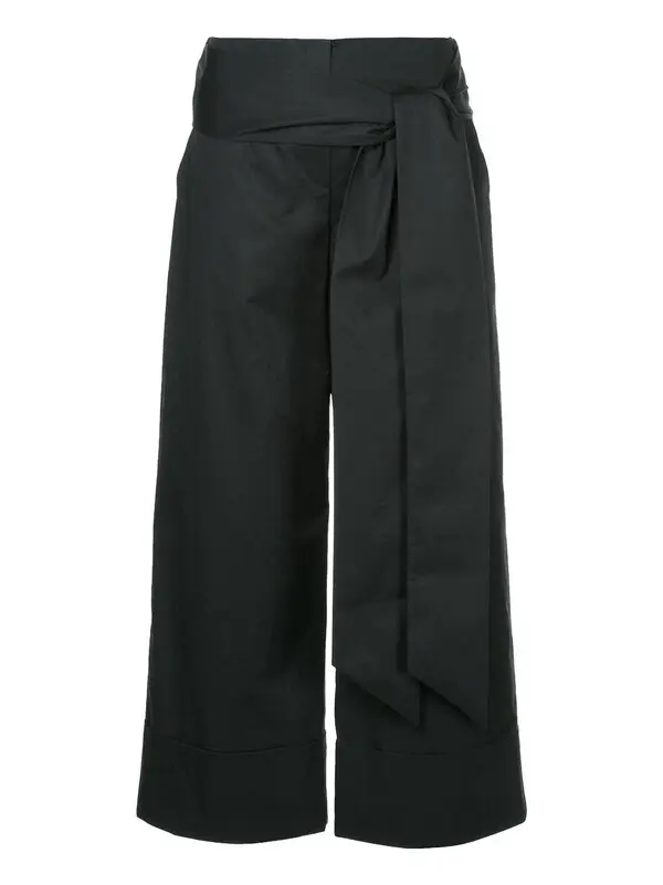 DEMOO PARKCHOONMOO Belted Wide Leg Pants - Black