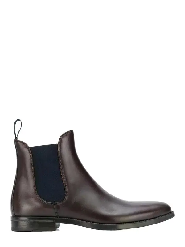 SCAROSSO Leather Ankle Boots - Brown