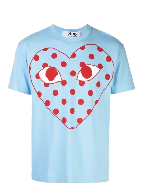 Play Comme Des Garcon Logo Print T-shirt - Blue