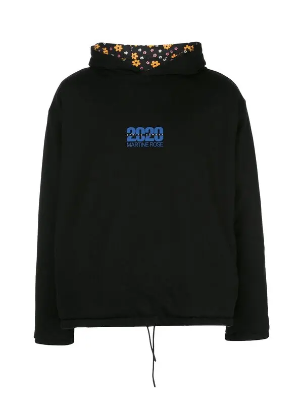 Martine Rose Reversible Floral Hoodie - Black