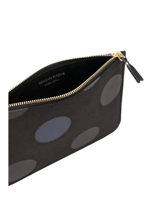 Comme Des Garçons Polka Dot Printed Wallet - Black