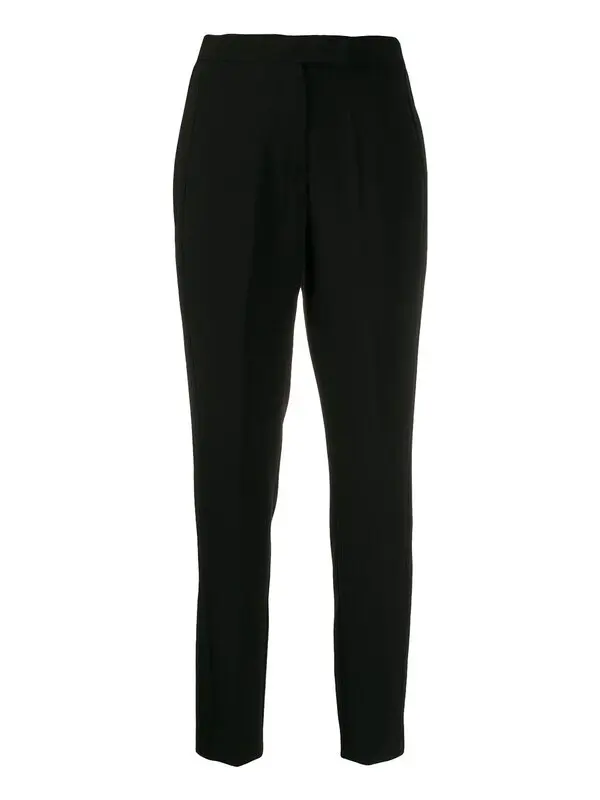 BLANCA VITA High-waisted Slim Fit Trousers - Black